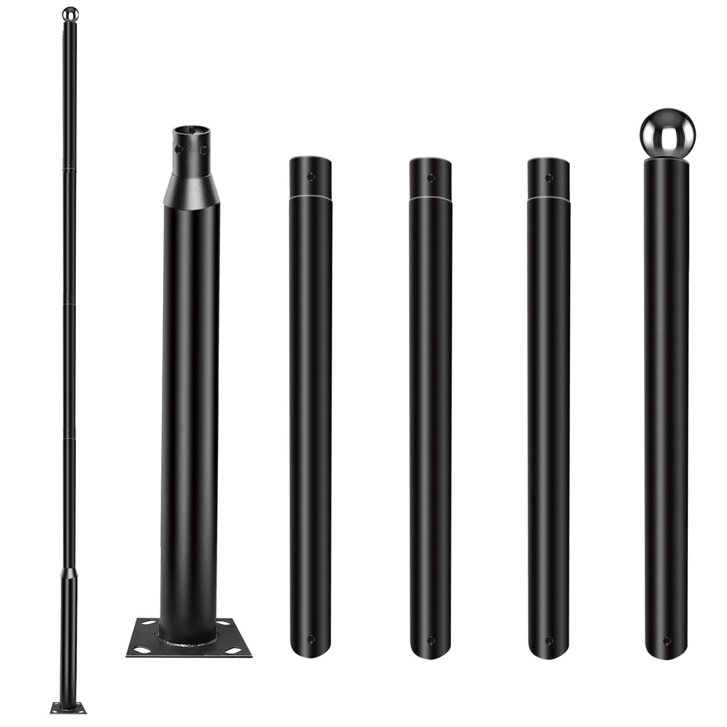TENKOO Street Light Pole 16.4ft Tall. Outdoor Universal Metal Street L ...