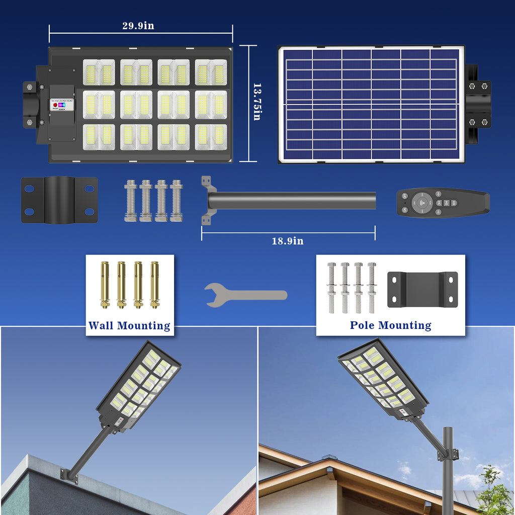 TENKOO Solar Street Lights Outdoor - 2000W